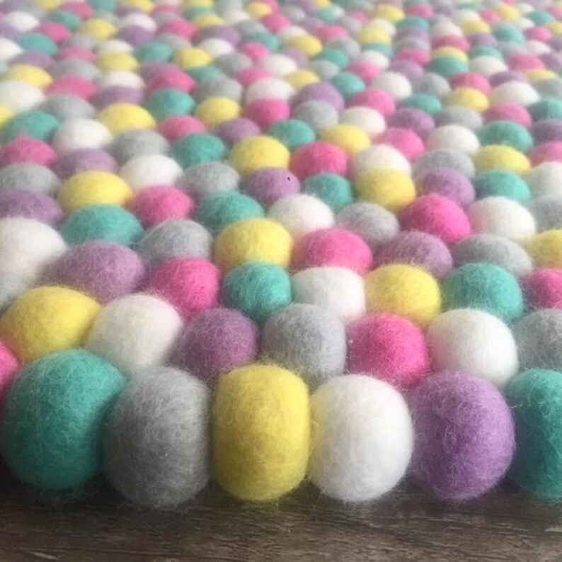 Nursery Rug | Popping Candy | Free Shipping | Felt Ball Rug | Nursery ...
