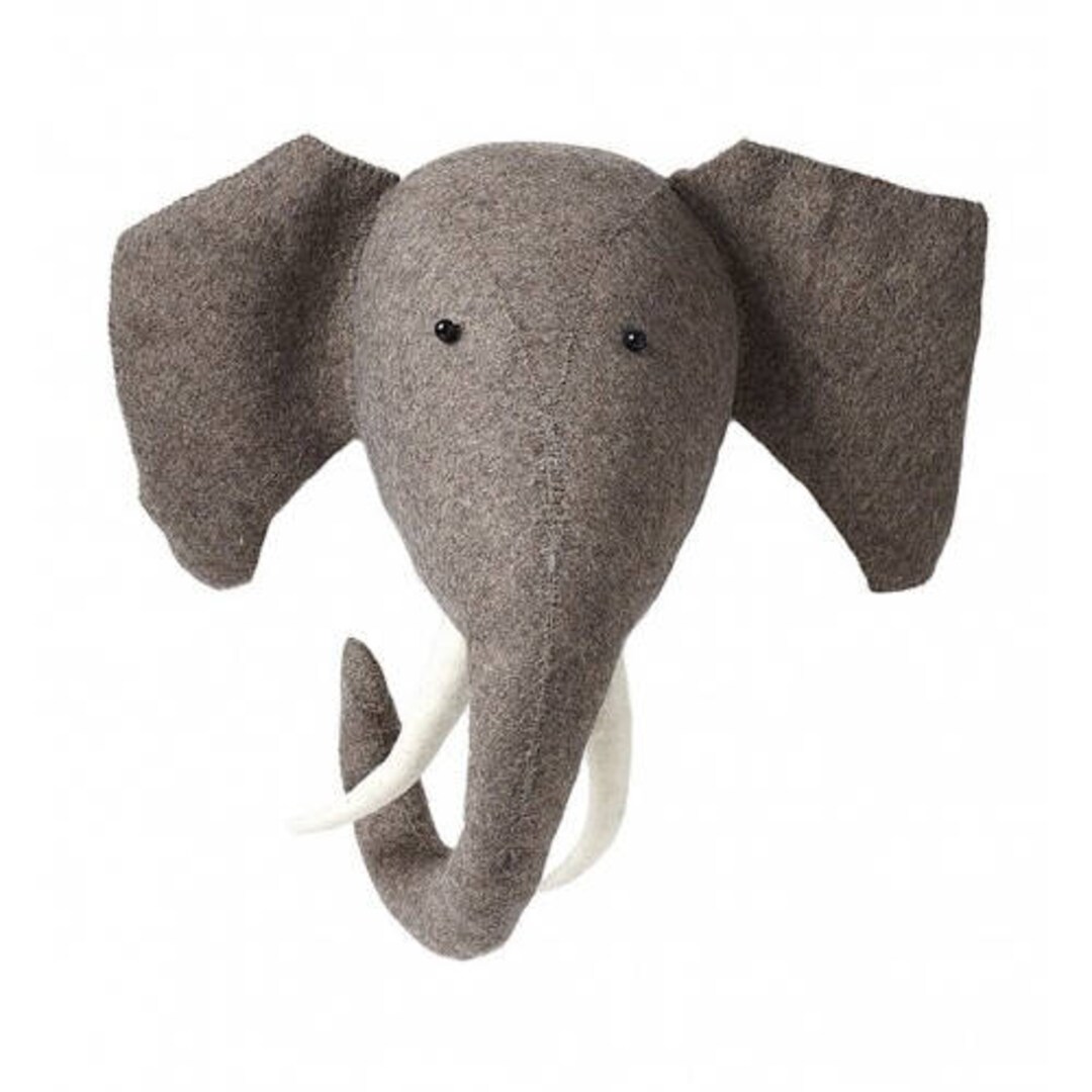 Large Felt Elephant Head | Stuffed Elephant Head | Kids Room Head ...
