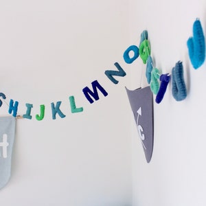 Alphabet Garland | Letter Garland | Felt Alphabet | Kids Garland | Sea ...