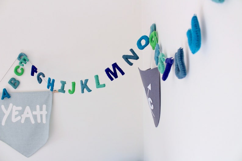 Alphabet Garland Letter Garland Felt Alphabet Kids - Etsy