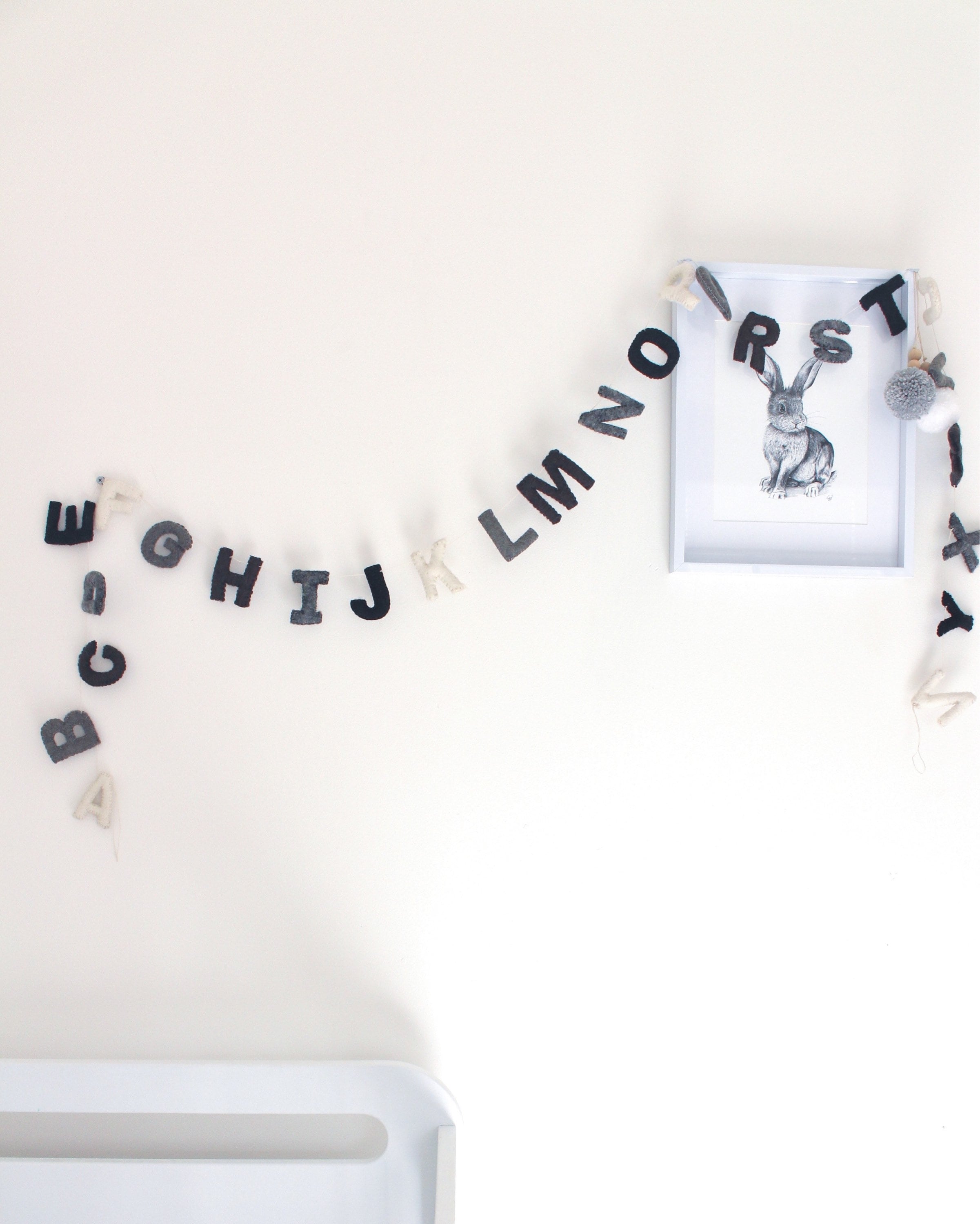 Alphabet Garland Letter Garland Kids Garland Monochrome | Etsy