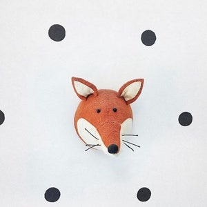 Felt Fox Head | Kids Animal Head | Animal Head | Faux Taxidermy | Wall ...