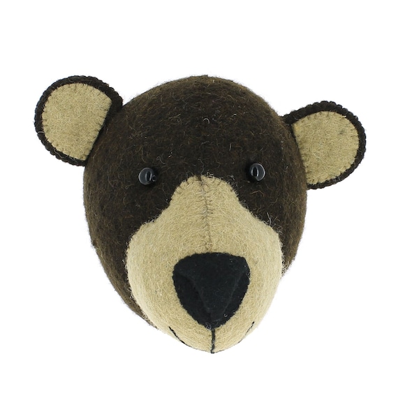 Brown Bear Bear Head Kids Animal Head Animal Head Wall - Etsy