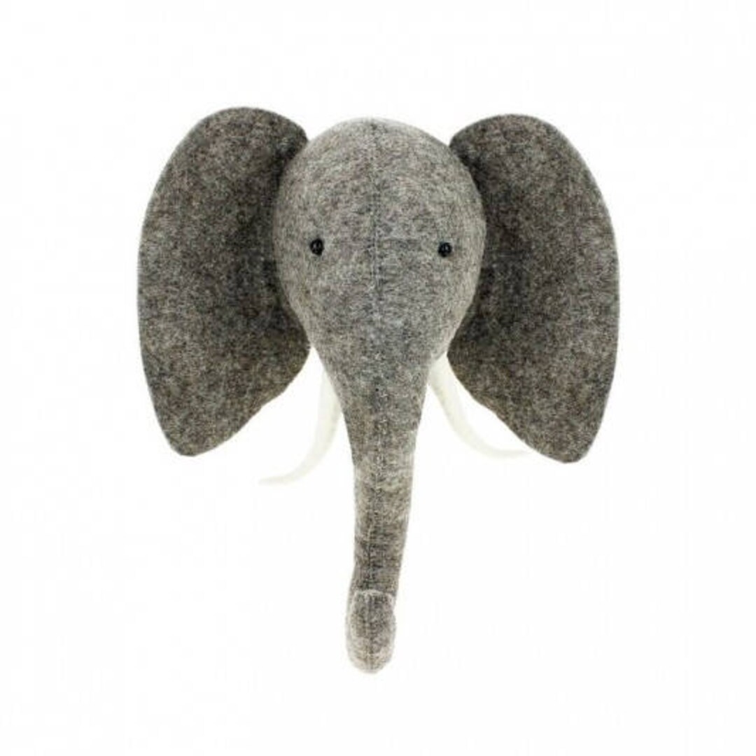 Felt Elephant Head | Stuffed Elephant Head | Kids Room Head | Kids ...