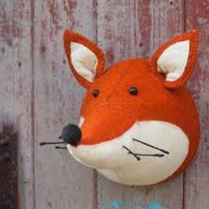 Felt Fox Head | Kids Animal Head | Animal Head | Faux Taxidermy | Wall ...