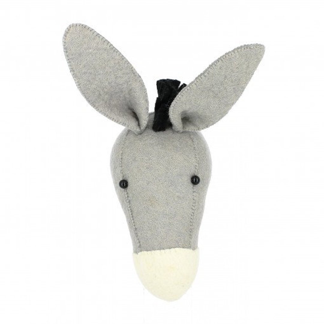 Felt Donkey Head | Stuffed Donkey Head | Kids Room Head | Kids Animal ...