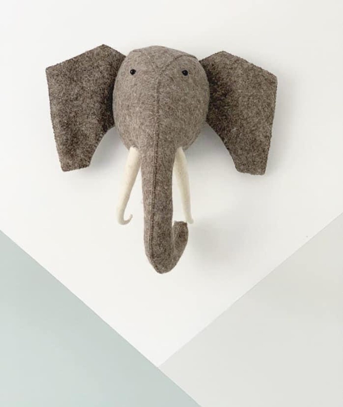 Large Felt Elephant Head | Stuffed Elephant Head | Kids Room Head ...