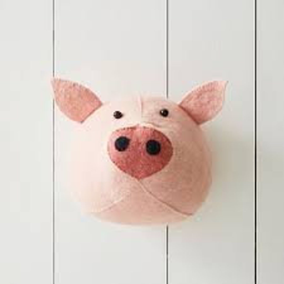 Pig Head | Mini Pig | Kids Animal Head | Animal Head | Faux Taxidermy ...