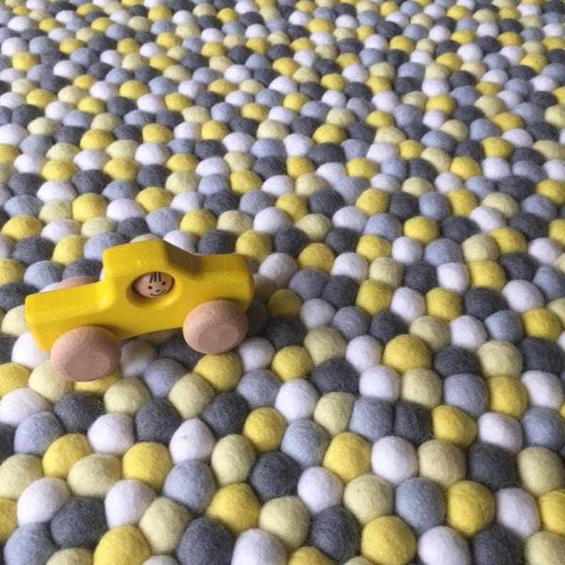 Nursery Rug Yellow Brick Road Free Shipping Felt Ball | Etsy