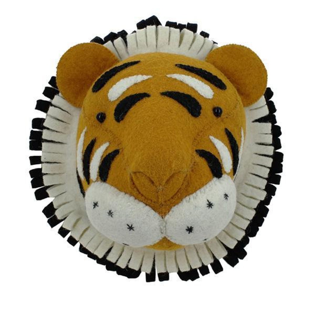 Large Felt Tiger Head | Stuffed Tiger Head | Kids Room Head | Kids ...
