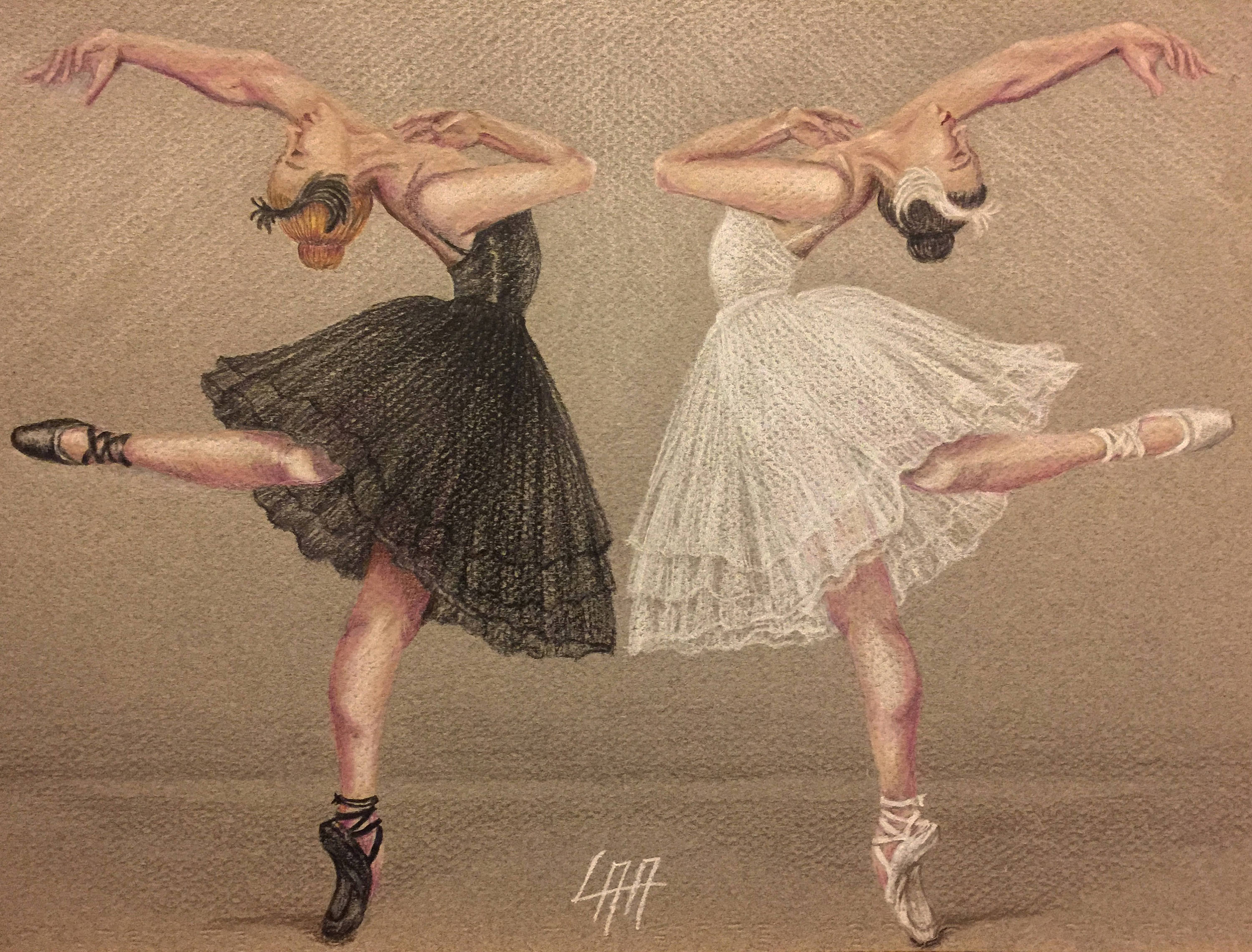 Ballet Dancer Black And White Swan