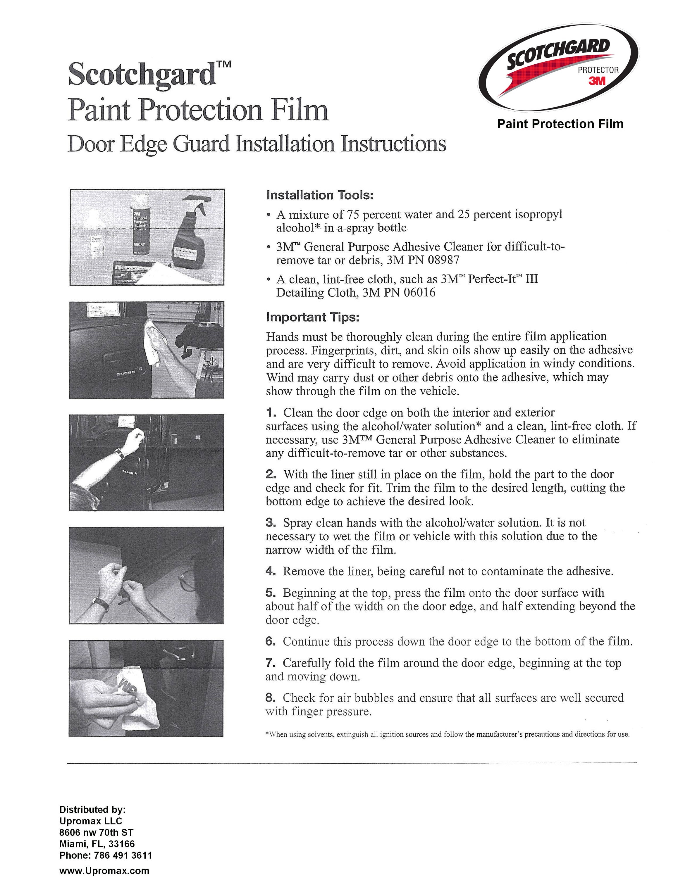 Authentic 3M Door Edge Paint Protection Film Pro Series 200 Pre-cut ...