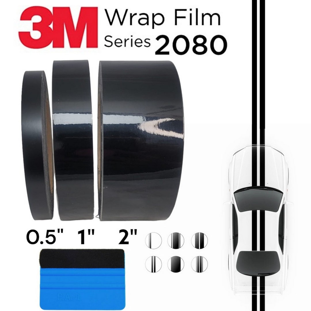 3M Black Vinyl Wrap Film 0.5 Inche 1 Inches 2 Inches 2080 1080 Kit for ...