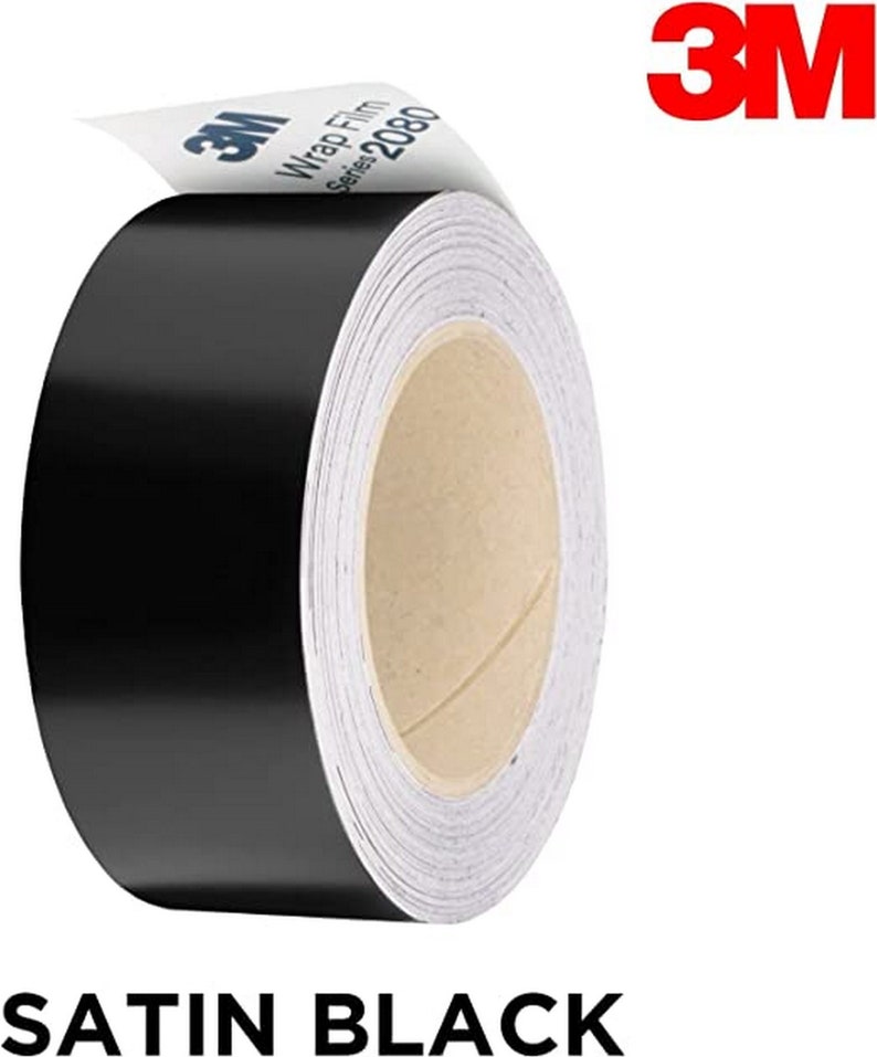 3M Black Vinyl Wrap Film 0.5 Inche 1 Inches 2 Inches 2080 1080 Kit for ...