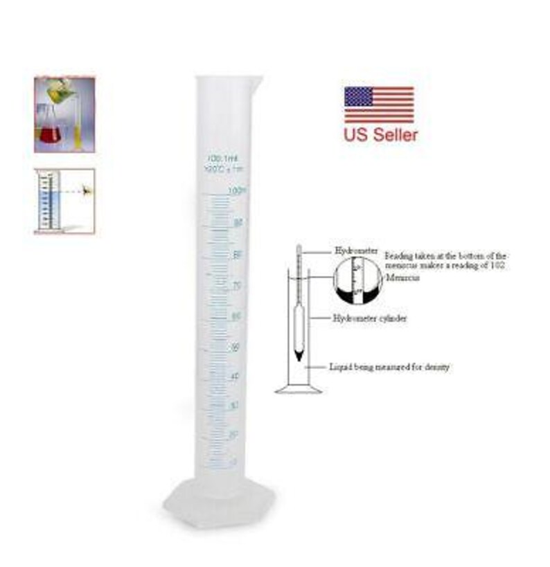 TEST JAR 12 FOR Hydrometer Gravity Meter Alcohol Proof Tralle Beer Wine ...