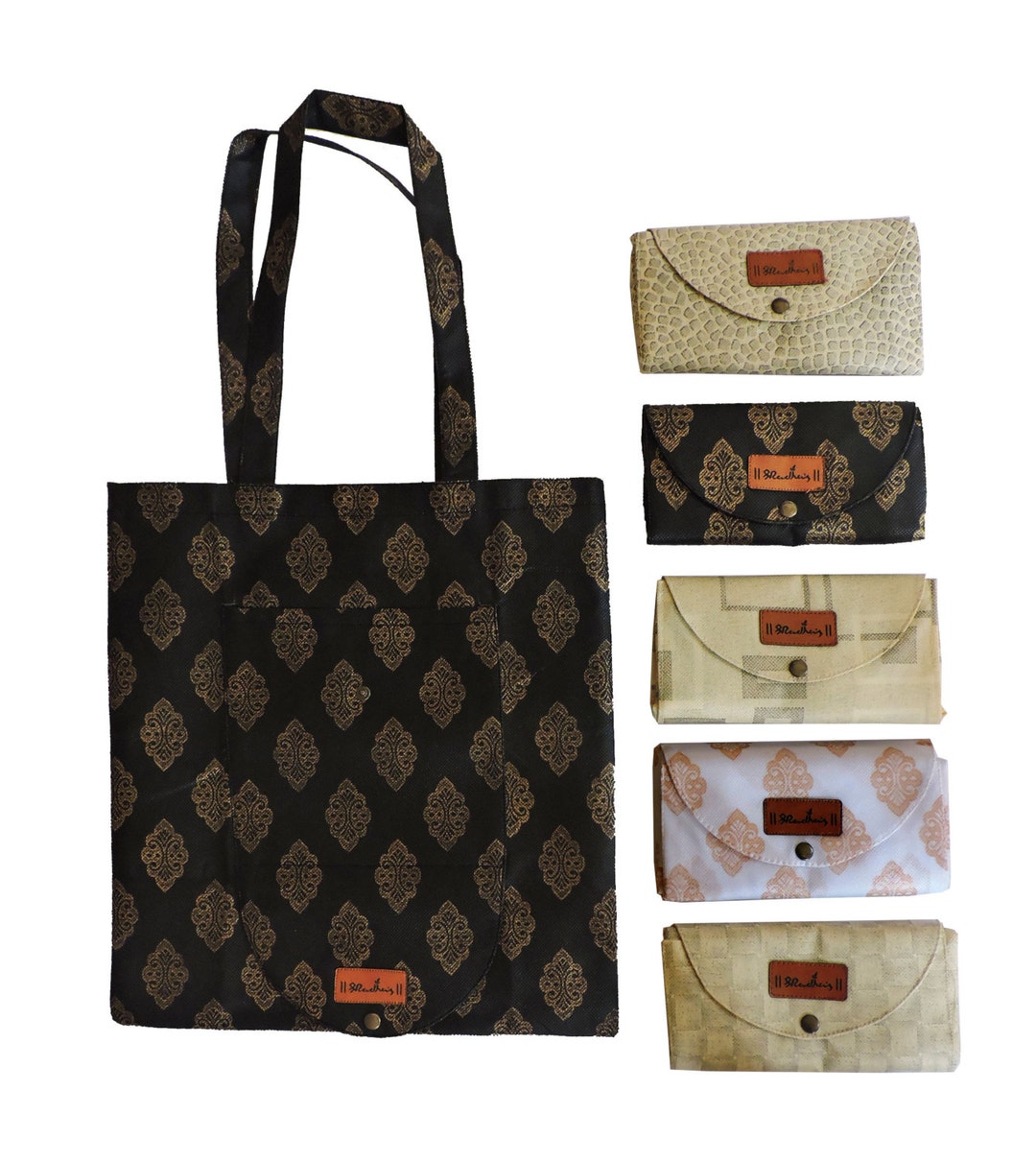 Folding Tote Bag (set of 5) # Shopping Bag # Foldable Bag # Totes Bag ...