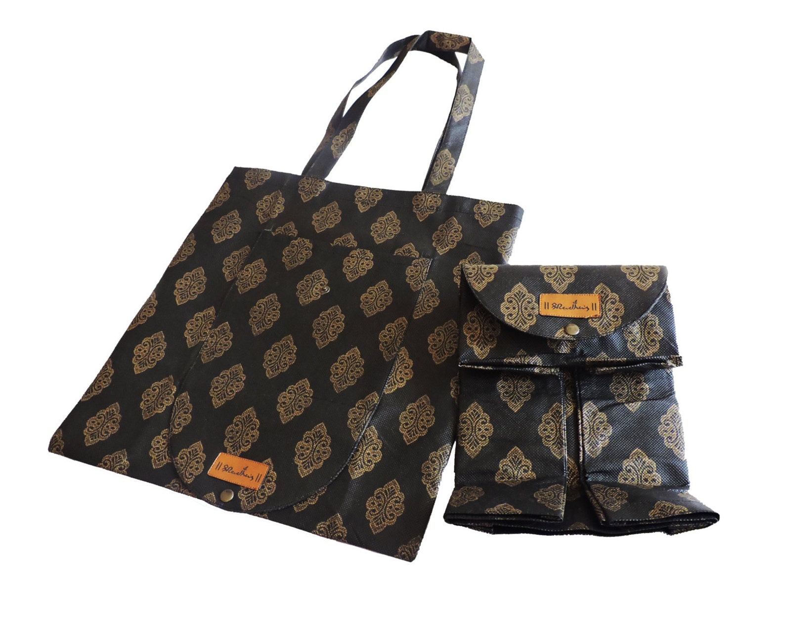 Folding Tote Bag (set of 5) # Shopping Bag # Foldable Bag # Totes Bag ...