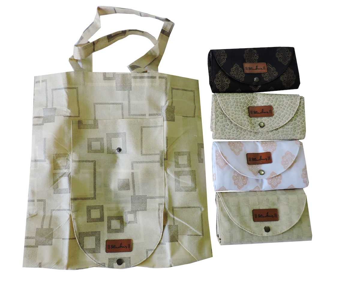 Folding Tote Bag set of 5 Shopping Bag Foldable Bag - Etsy