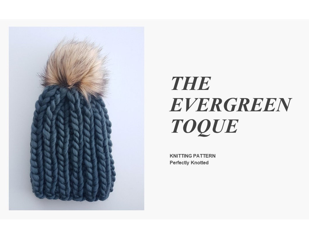 KNITTING PATTERN - the Evergreen Toque // Chunky Ribbed Knit Toque ...