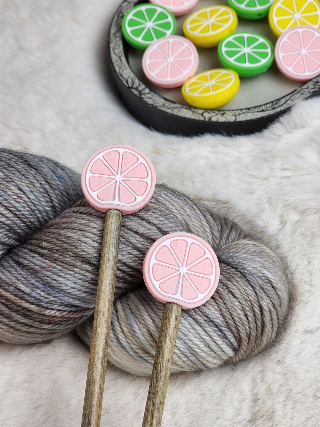 Fruit Stitch Stopper Set | Knitting Tool | Needle Stopper | Accessory ...