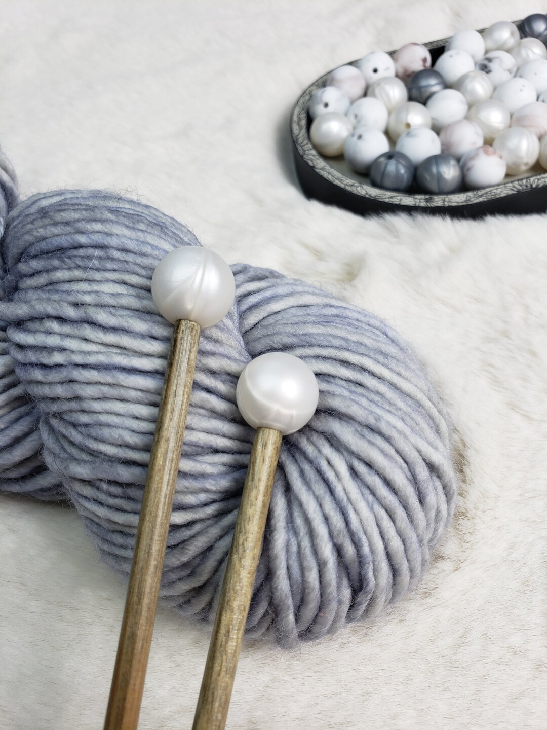 Neutral Round Stitch Stopper Set | Knitting Tool | Needle Stopper ...