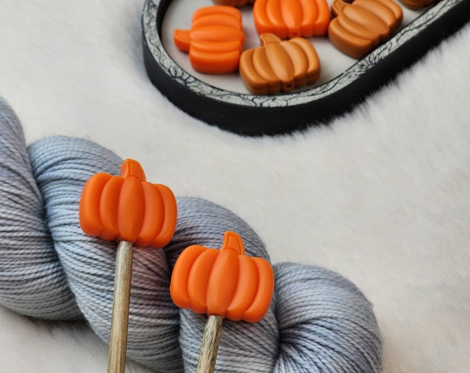 Pumpkin Stitch Stopper Set | Knitting Tool | Needle Stopper | Accessory ...