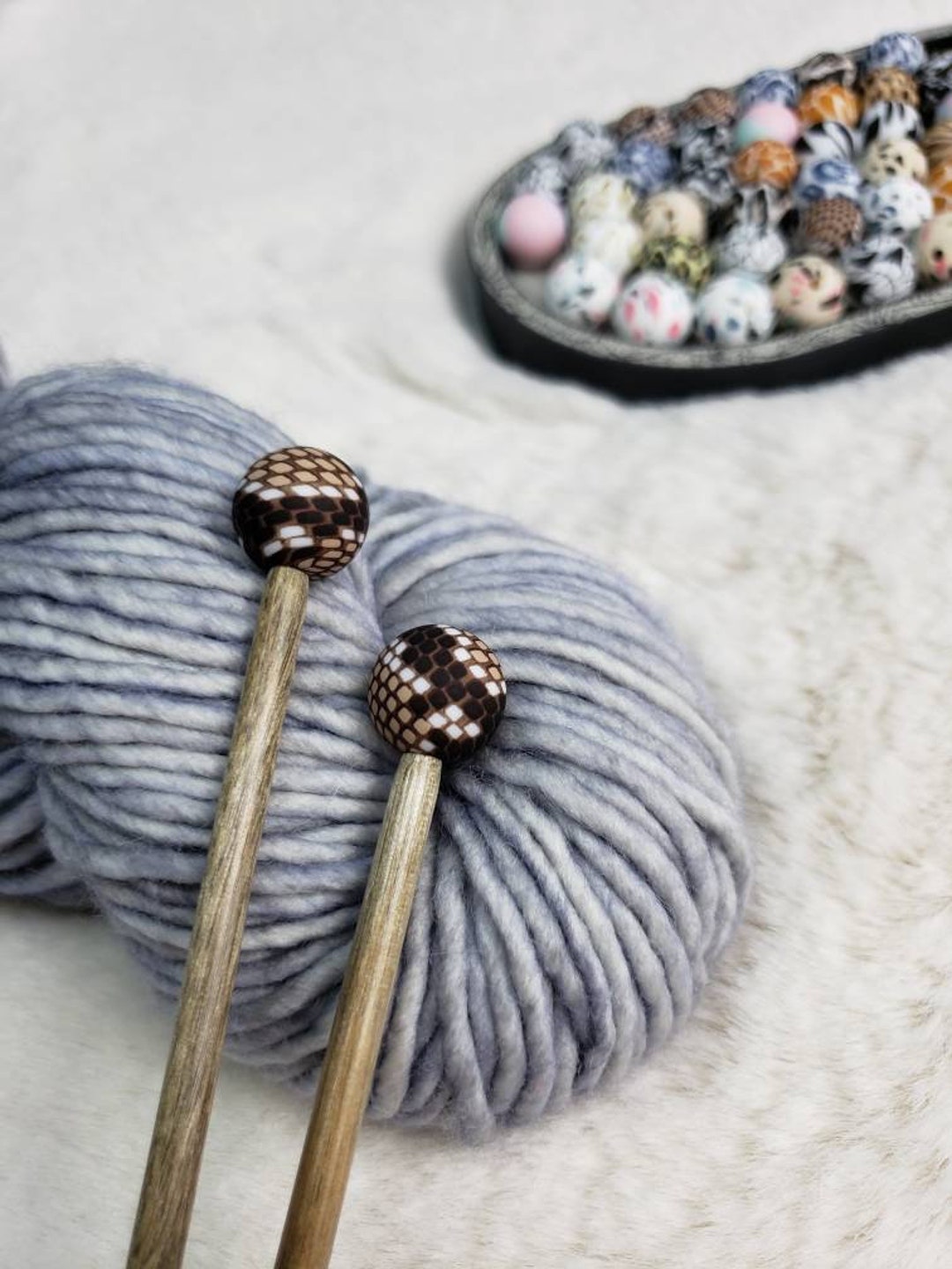 Animal Print/geometric Round Stitch Stopper Set | Knitting Tool ...