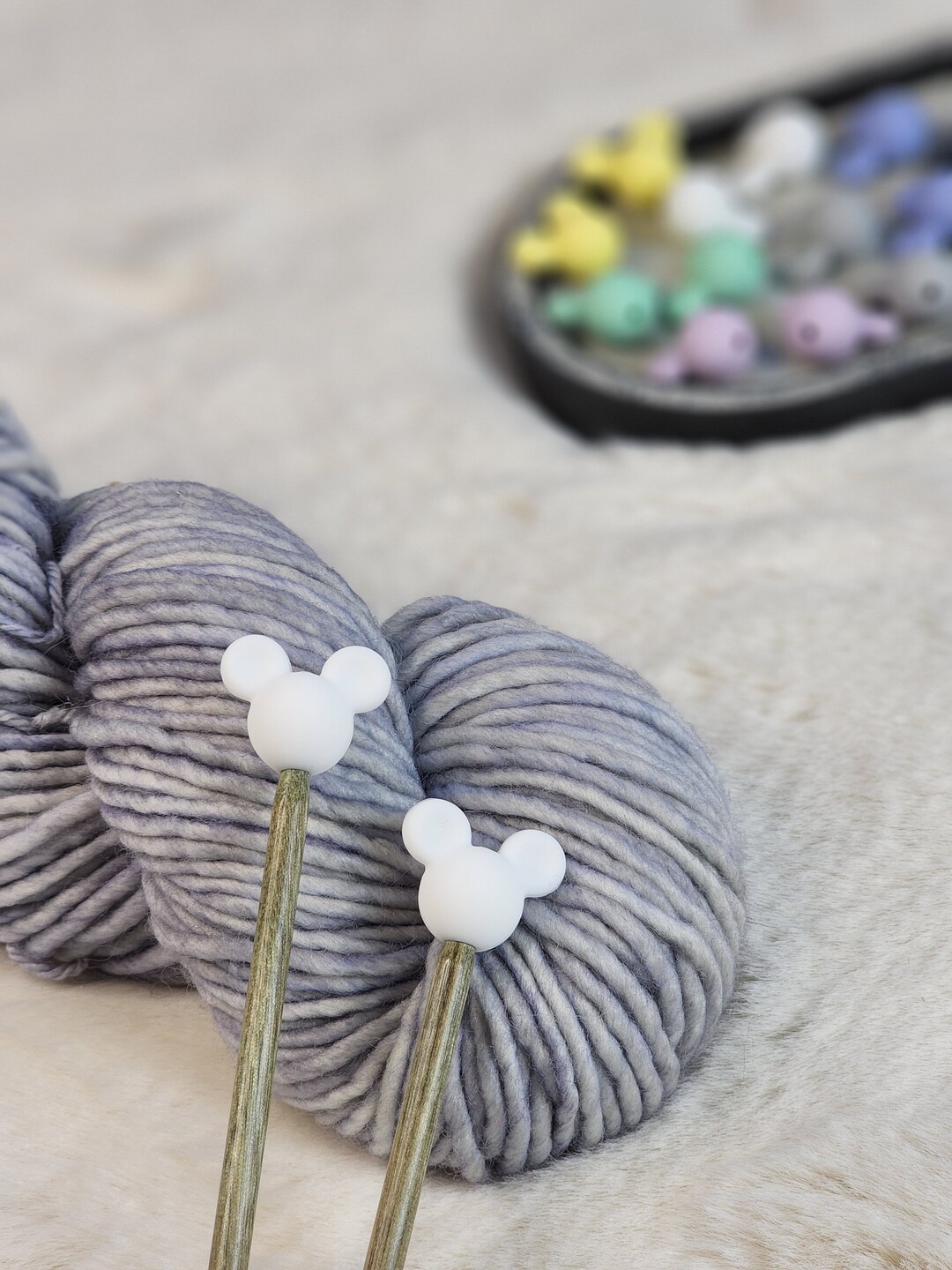 Mouse Stitch Stopper Set | Knitting Tool | Needle Stopper | Accessory ...