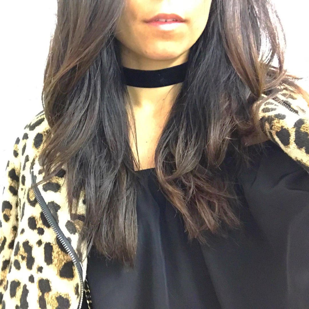 Thick Black Elastic Velvet Choker - Etsy