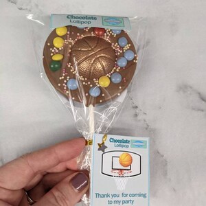 Basketball Lollipop, Chocolate Lolly, Kids Party Favours, Birthday Gift ...