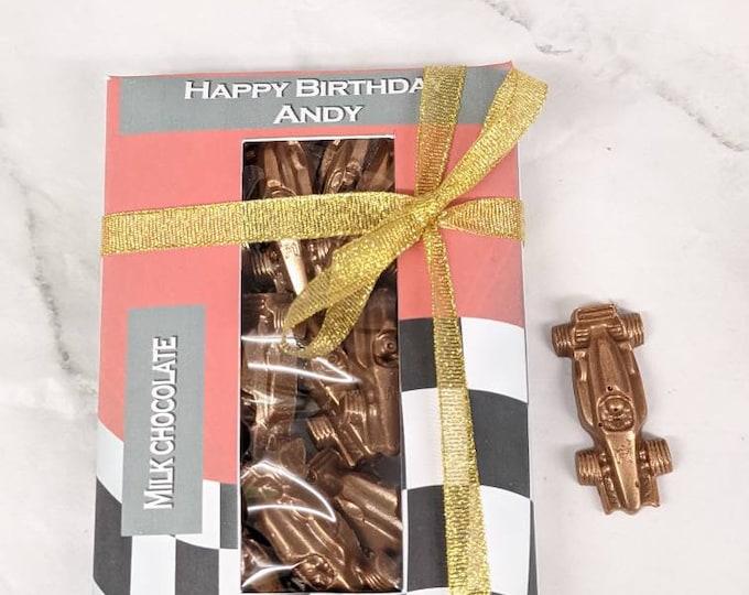 Handmade Belgian Chocolate Racing Car Gift, Personalised Box - Etsy UK