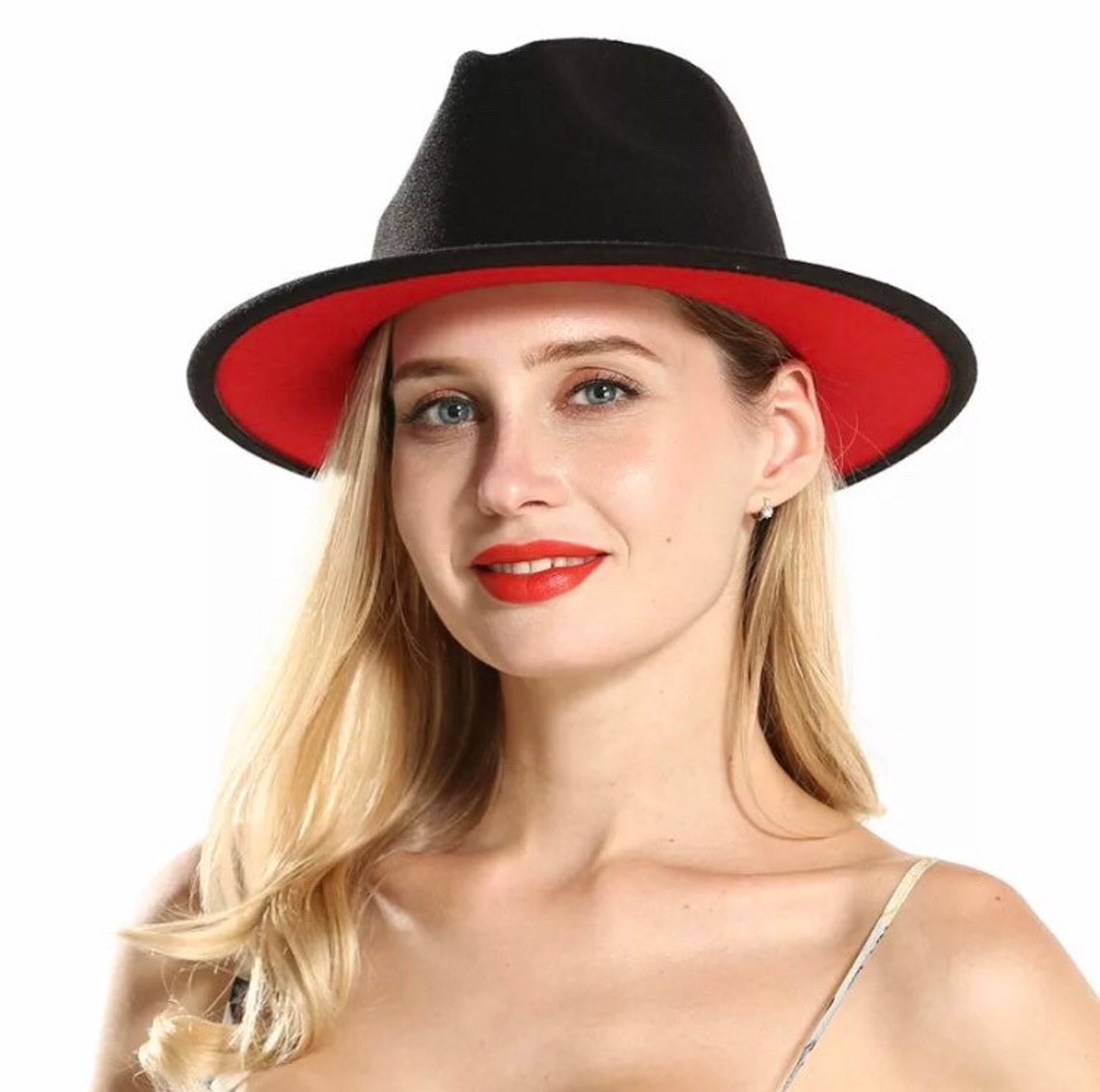 Wide Brim Two Tone Fedora Hats Cowboy Hat Unisex High Etsy wide-brim-two-tone-fedora-hats-cowboy-hat-unisex-high-etsy