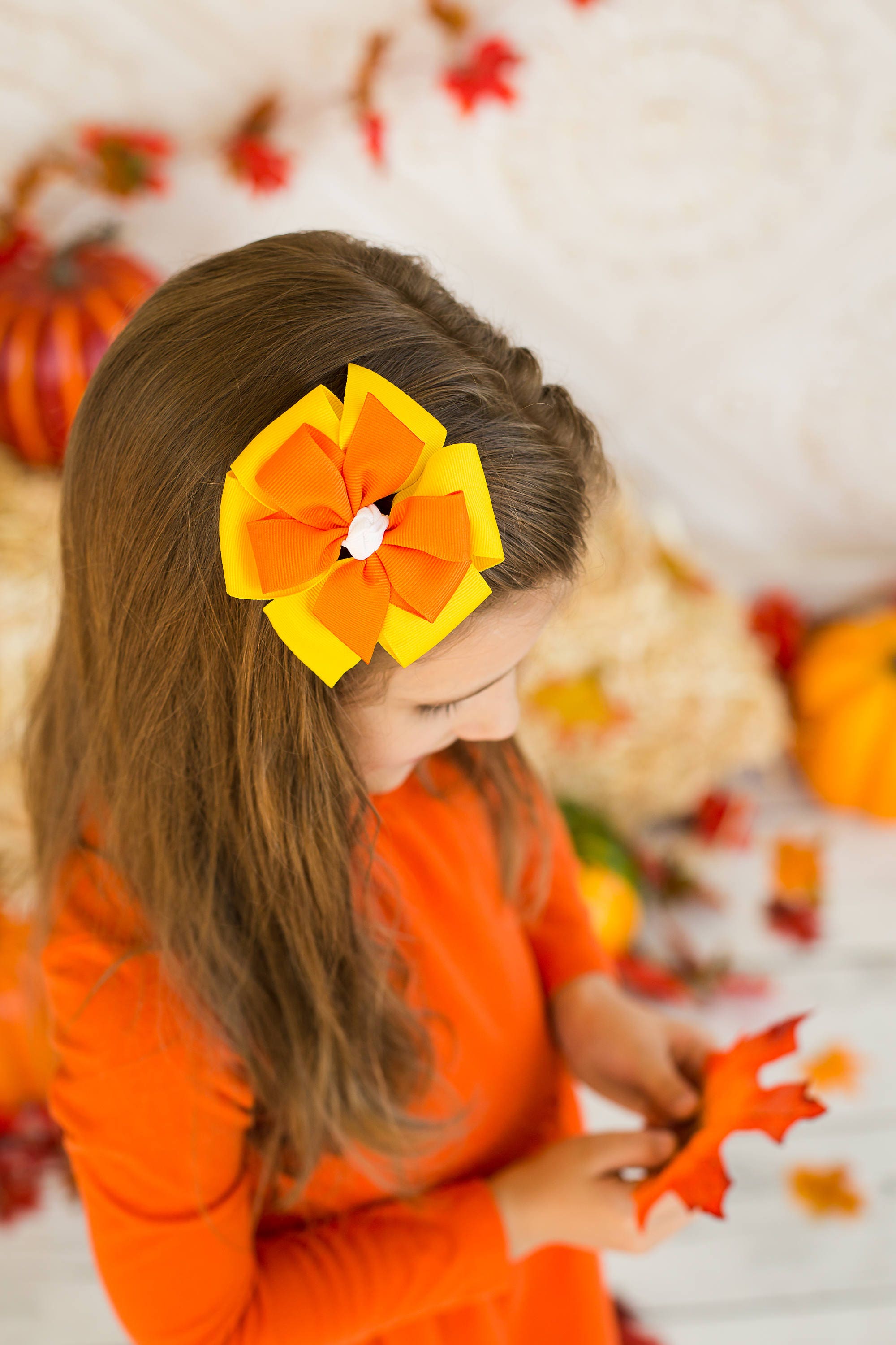 Candy Corn Hair Bow Candy Corn Hair Clip Halloween Hair - Etsy
