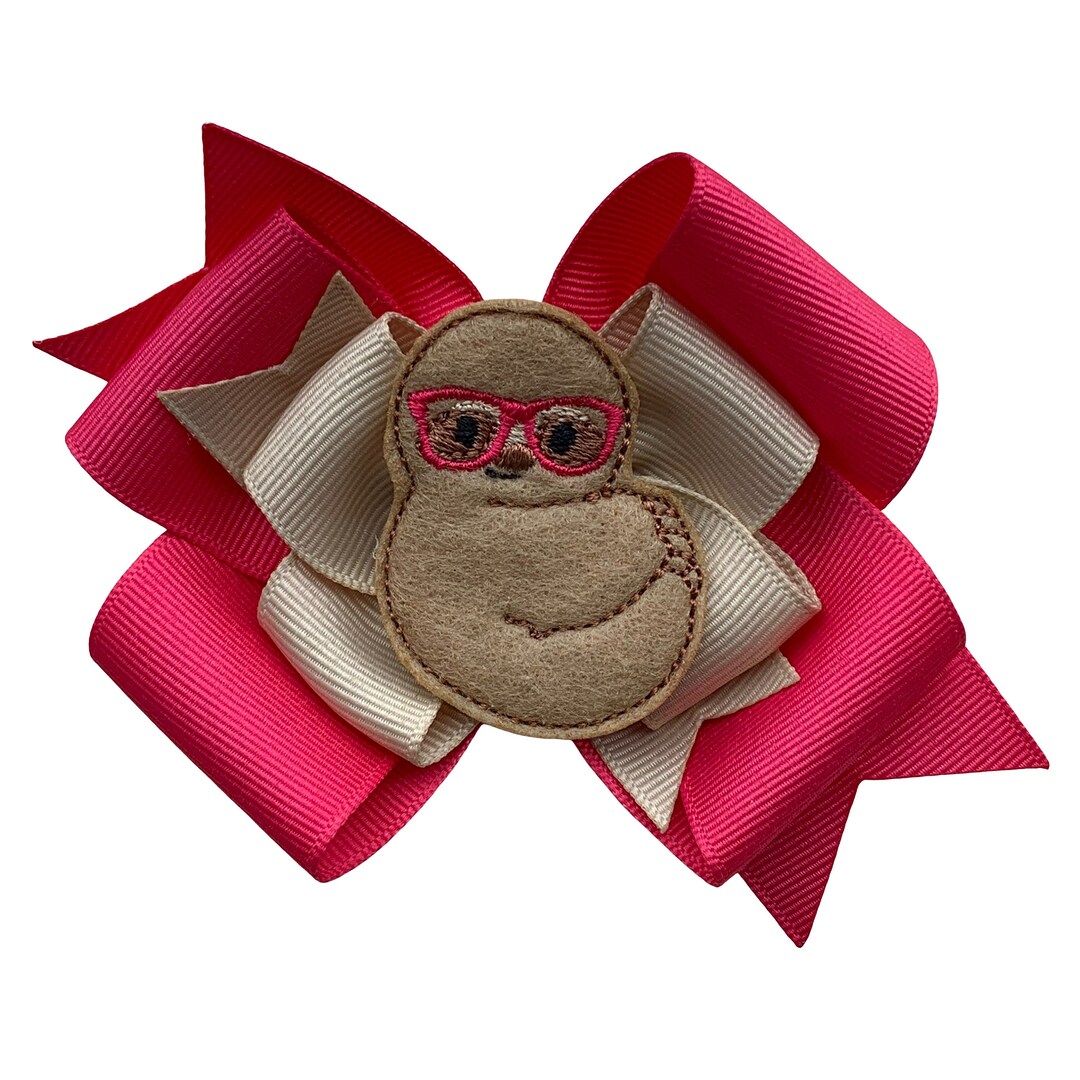 Sloth Hair Bow - Sloth Hair Clip - Bows With Felties - Sloth Birthday ...