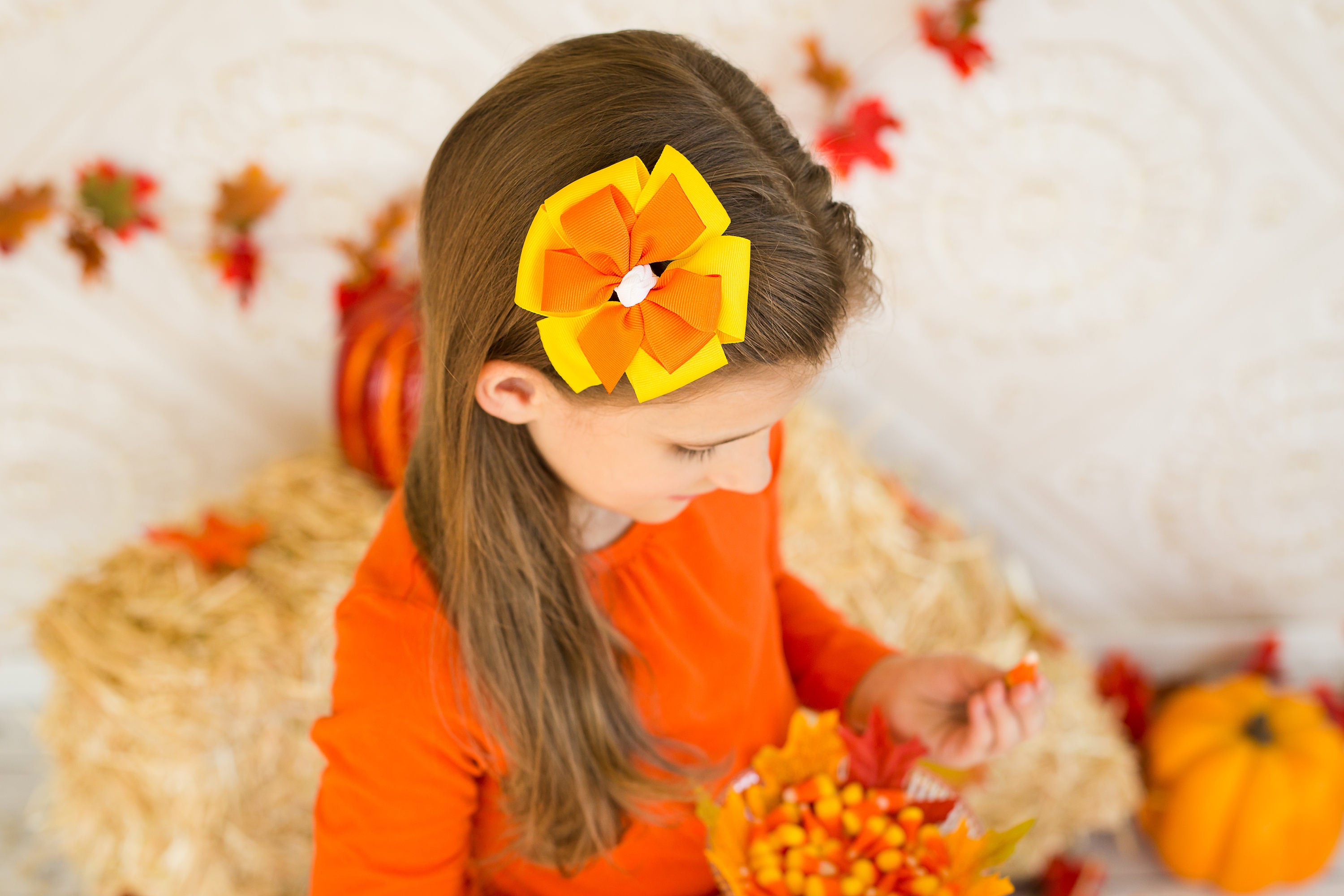 Candy Corn Hair Bow Candy Corn Hair Clip Halloween Hair - Etsy