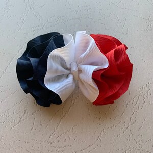 France Flag Hair Bow French Flag Hair Bow Clip - Etsy