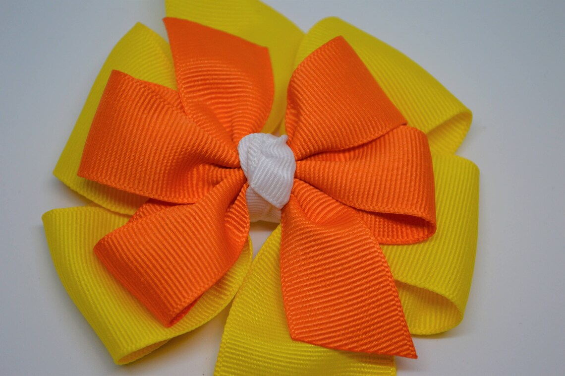 Candy Corn Hair Bow Candy Corn Hair Clip Halloween Hair - Etsy