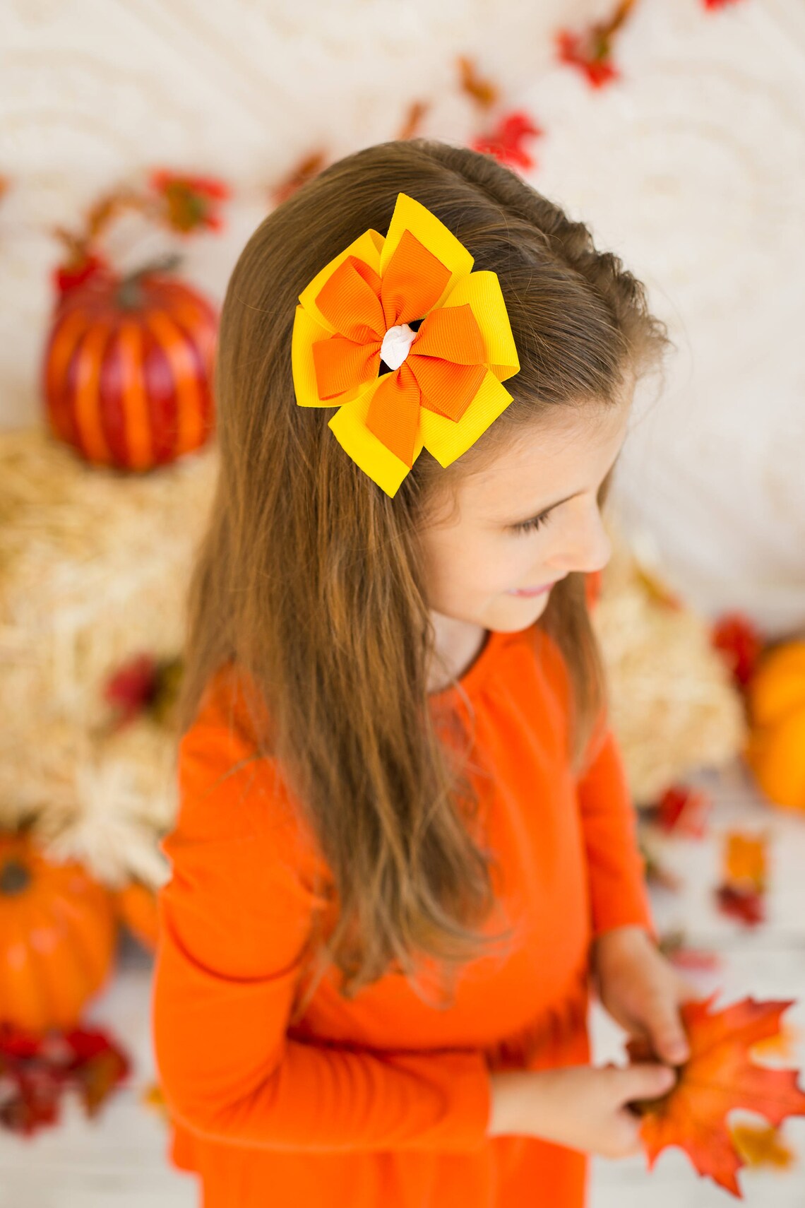 Candy Corn Hair Bow Candy Corn Hair Clip Halloween Hair - Etsy