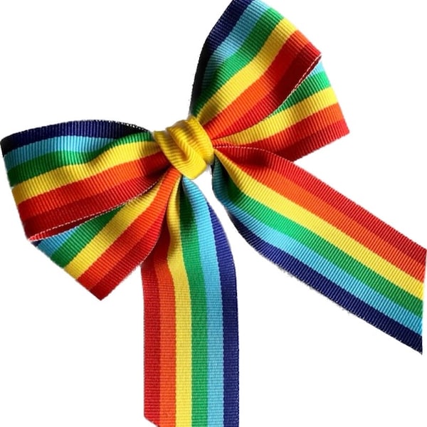 Rainbow Hair Bow - Etsy