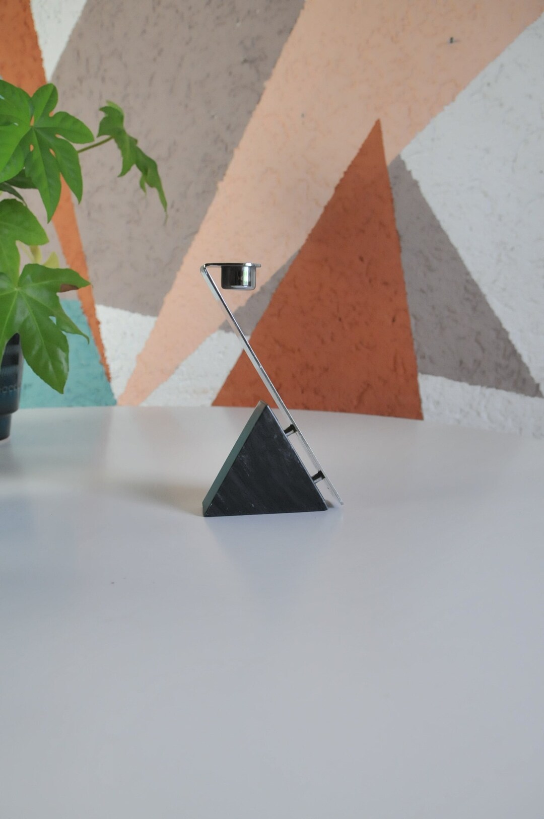 Vintage Candlestick 80s 90s Marble - Etsy