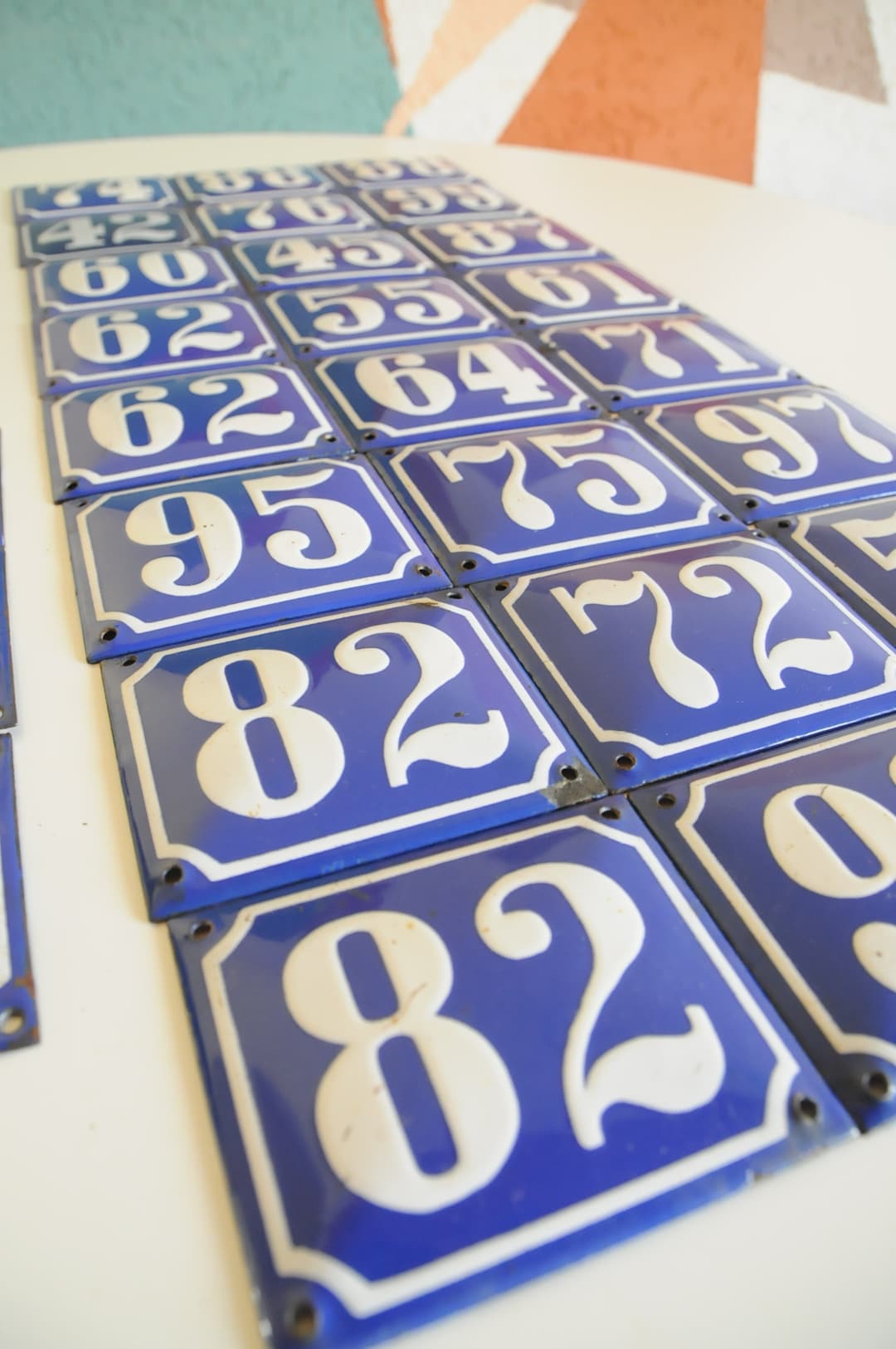 Vintage House Number Sign Enamel Antique Blue White - Etsy UK