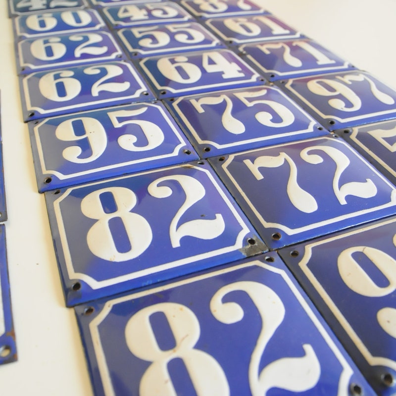 Enamel House Numbers - Etsy
