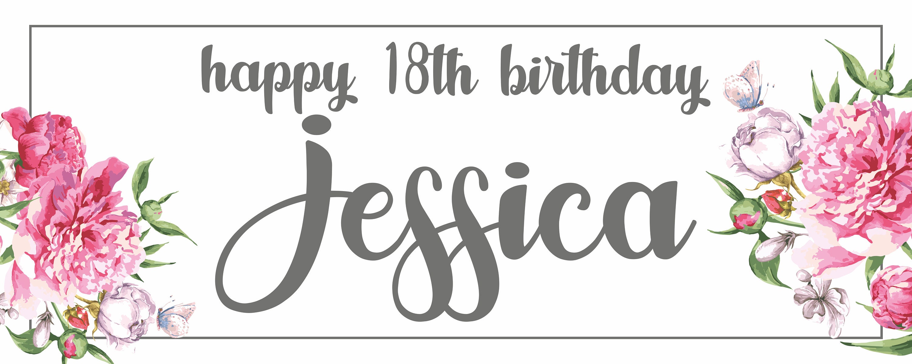 Happy 18th Birthday Vinyl Banner Custom Birthday Party Banner | Etsy