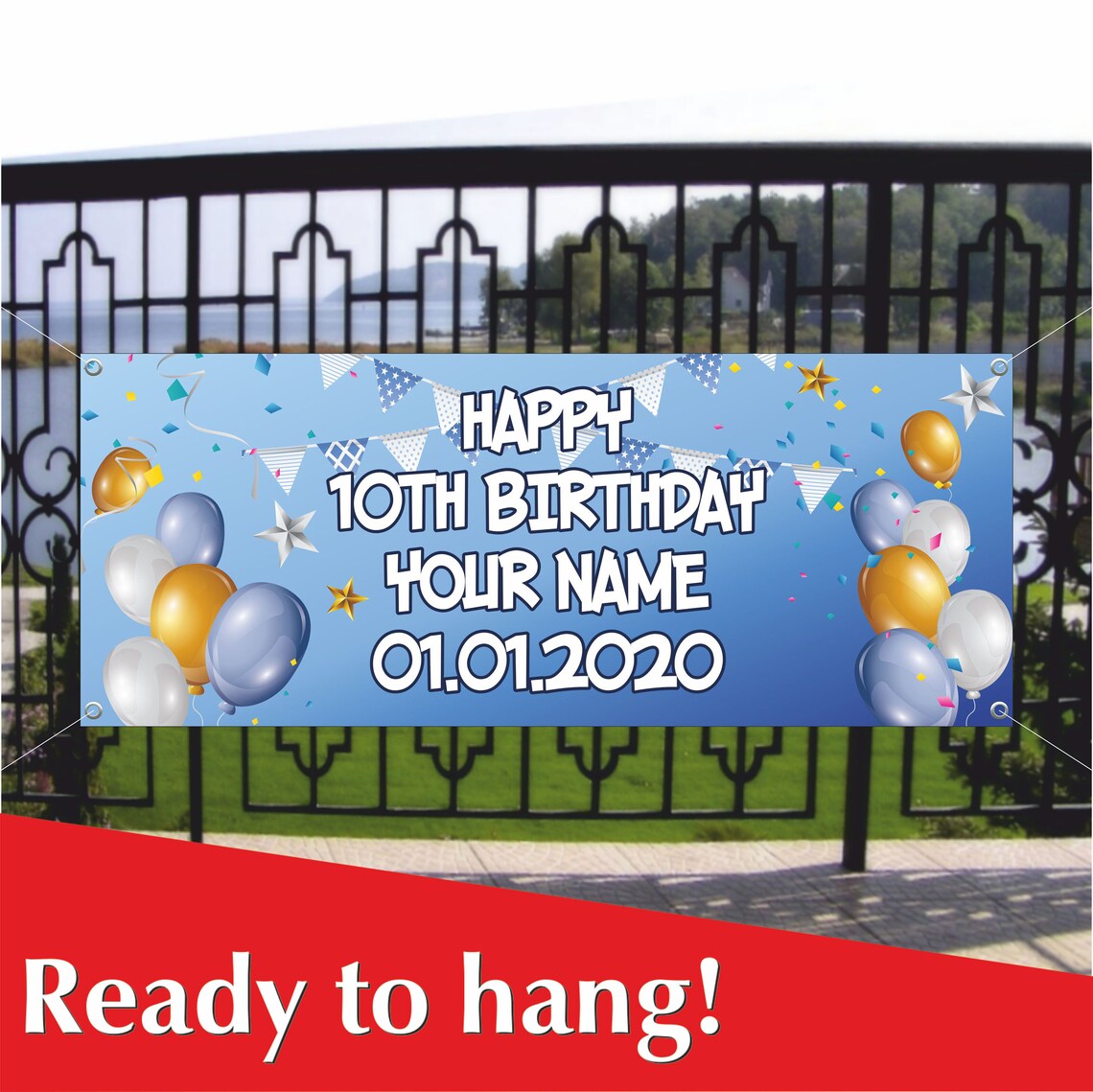 Happy 10th Birthday Banner Custom Banner Birthday Custom | Etsy
