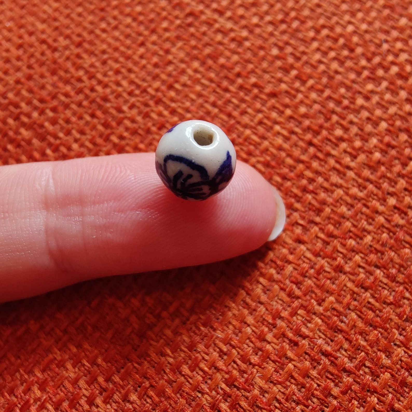 Beads in Delft Blue Ceramic Handmade Wooden Shoe, Cylinder or Round ...