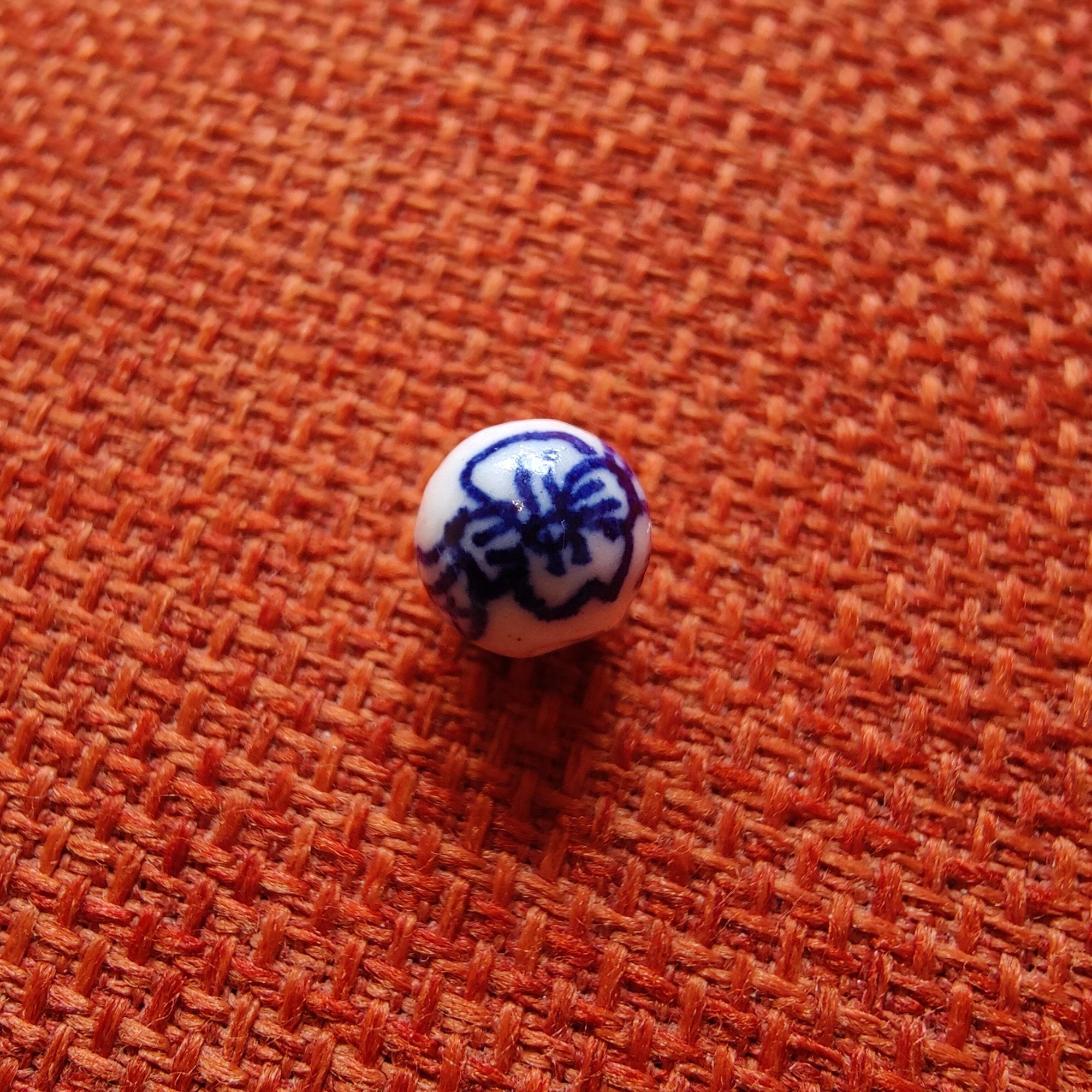 Beads in Delft Blue Ceramic Handmade Wooden Shoe, Cylinder or Round ...