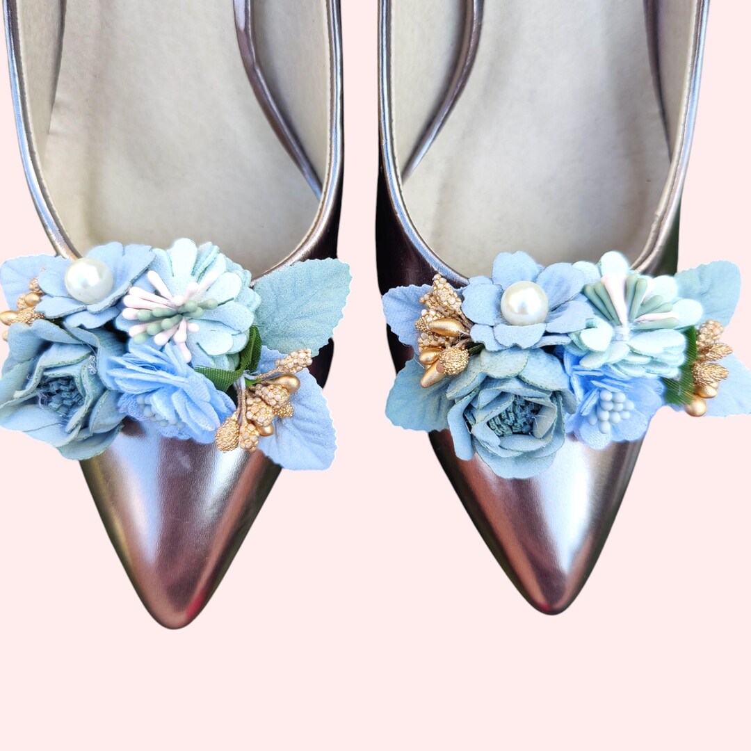 Flower Shoe Clips in Sky Blue, Rose Pink or Mint Green - Etsy