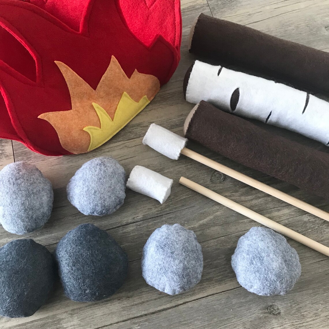 Campfire Pit Felt Fire Pit Toy Kids Play Roasting - Etsy New Zealand