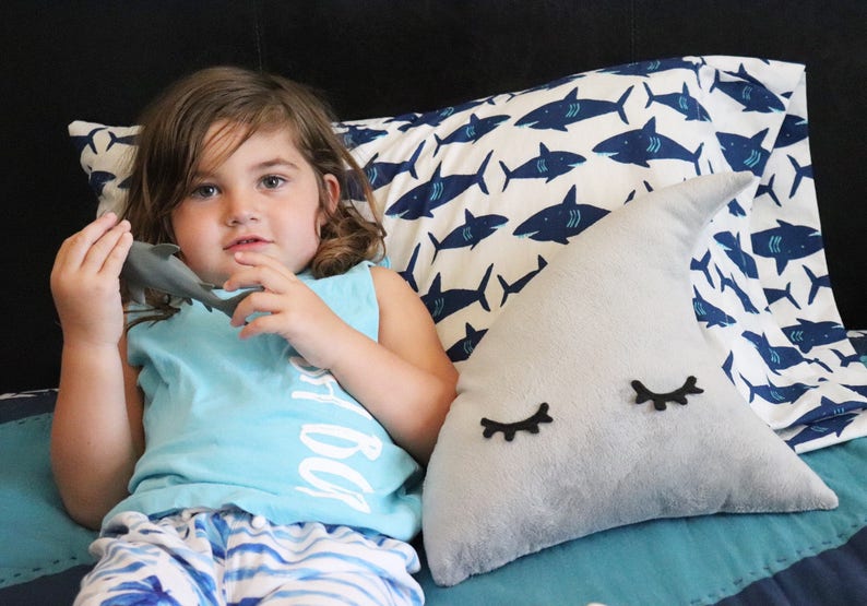 Shark Fin Pillow Sleepy Room Decor Ocean Under the Sea Pillows | Etsy