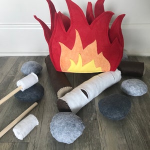 Campfire Pit Felt Fire Pit Toy - Kids Play Roasting Marshmellows ...